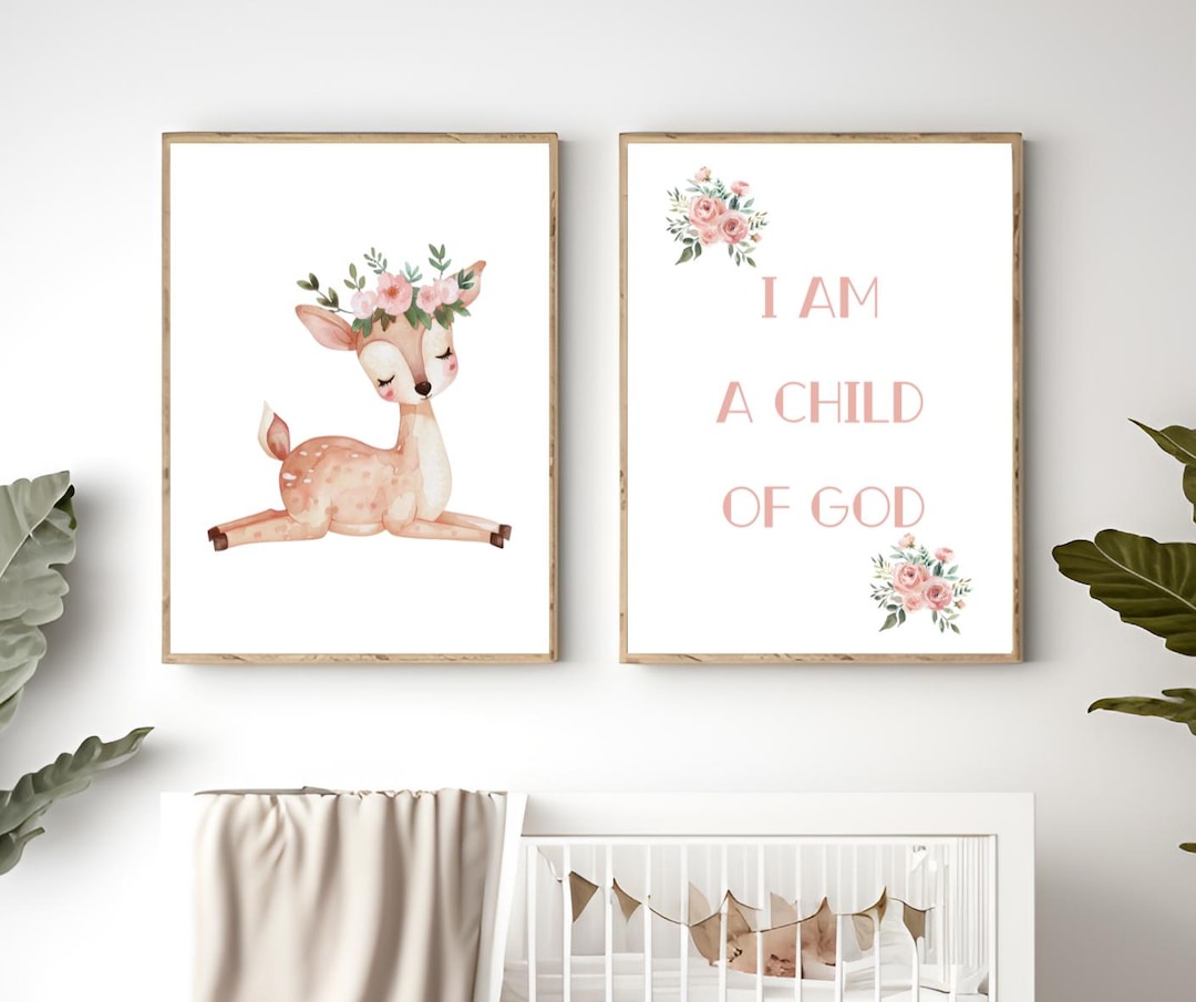 Set Bambi Child of God Printable | Animal Nursery Decor |art Print ...