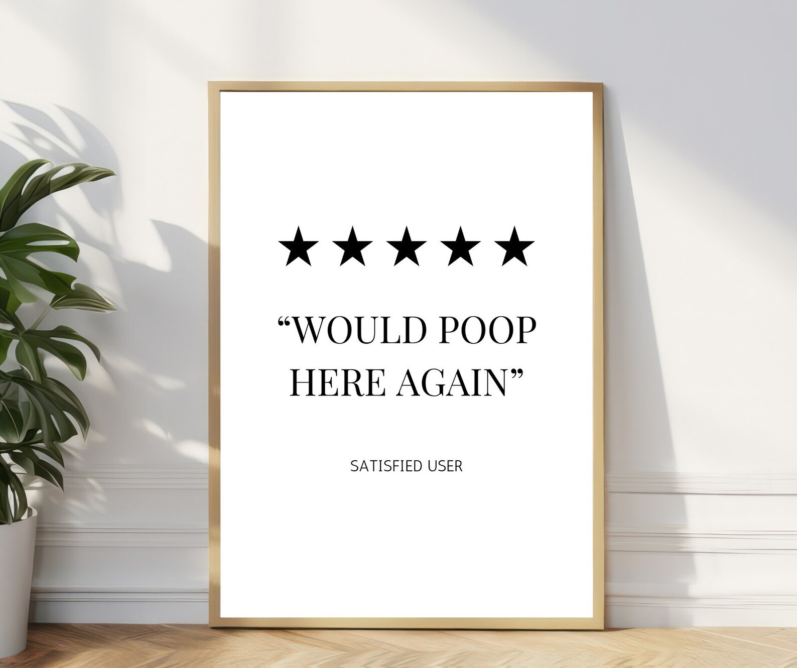 Would Poop Here Again WC Funny Toilet Quote Printable Minimalism ...
