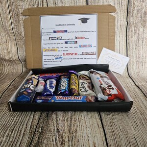 Personalised Good Luck Uni Box, University Present, Sweet Treat Box for ...