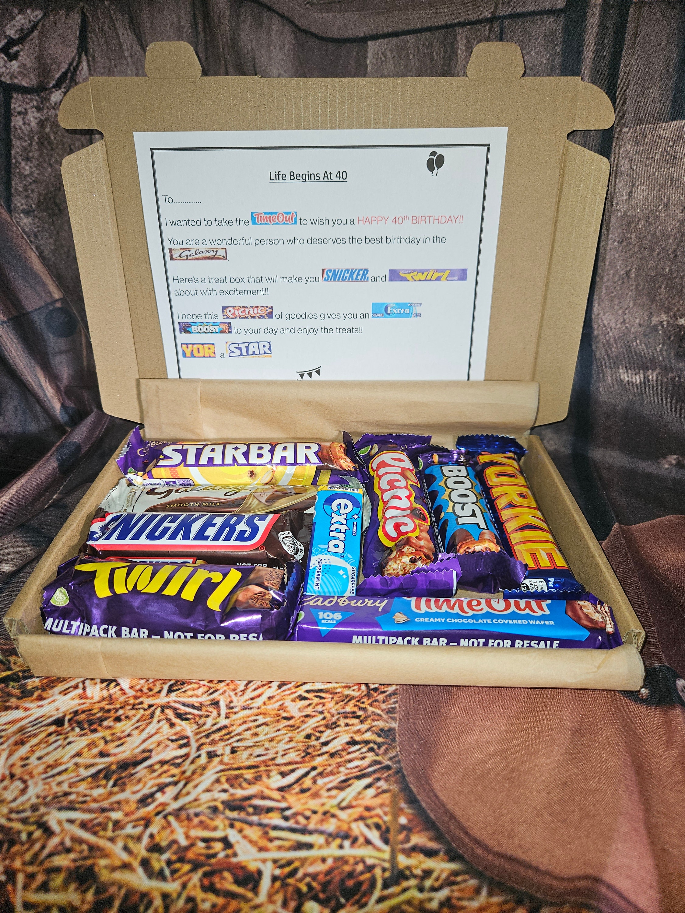 40th Birthday Gift Hamper | 40th Treat Box | Birthday Sweet Hamper ...