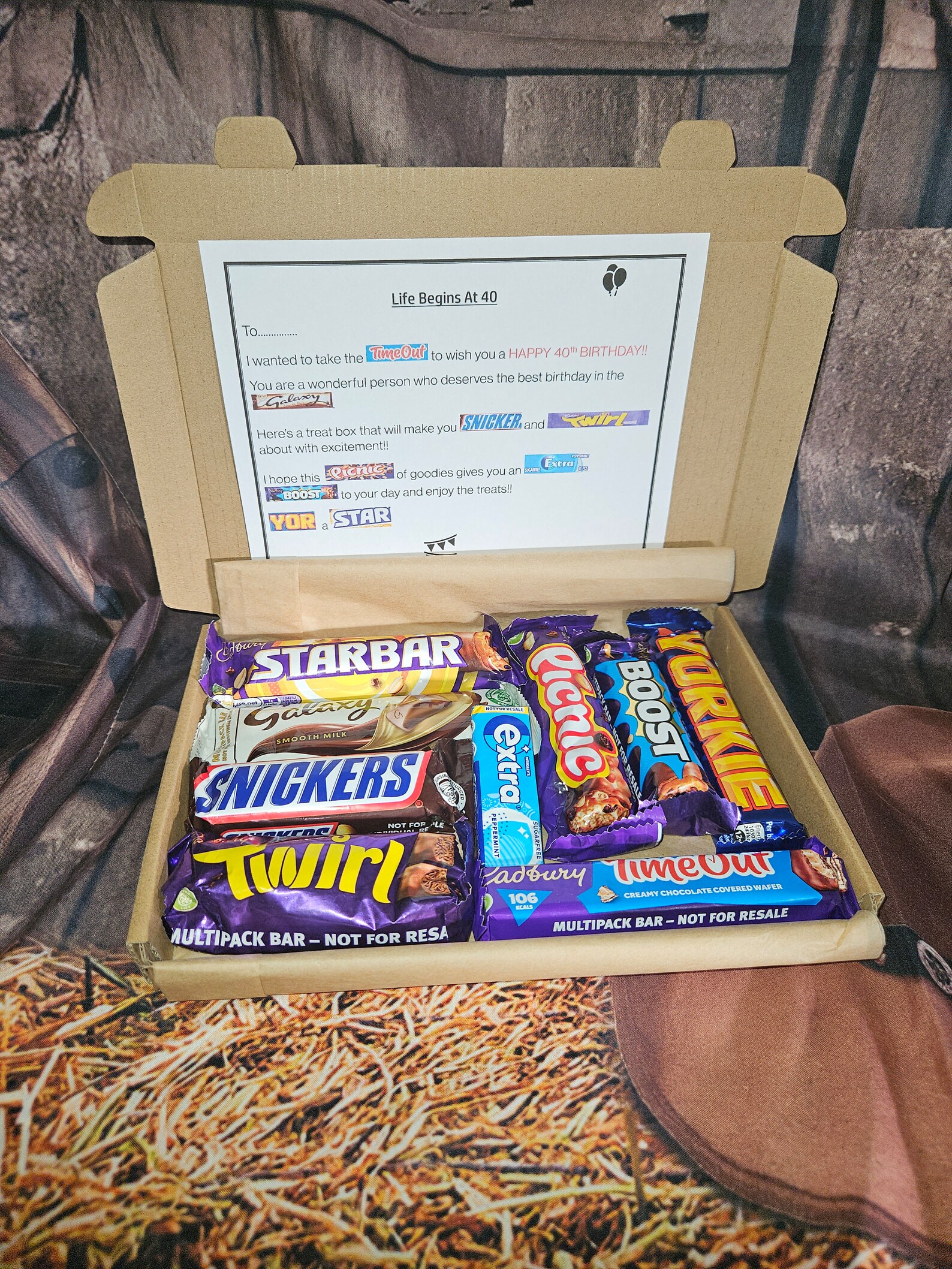 40th Birthday Gift Hamper | 40th Treat Box | Birthday Sweet Hamper ...