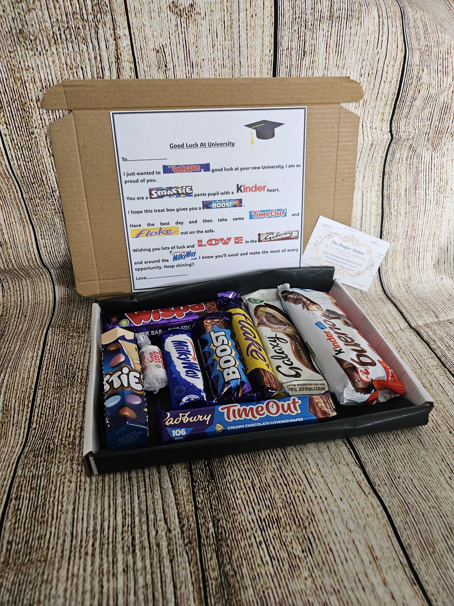 Personalised Good Luck Uni Box, University Present, Sweet Treat Box for ...