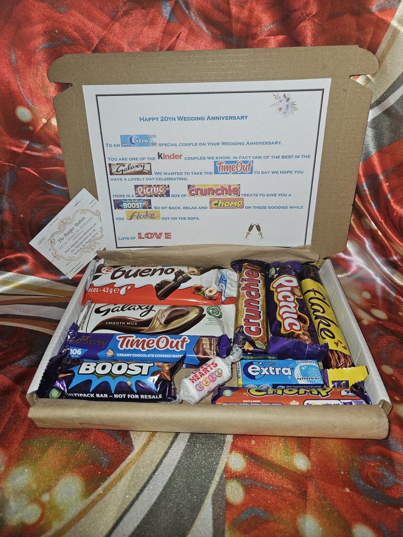 20th Wedding Anniversary Sweet Treat Box | Anniversary Sweet Treat Box ...