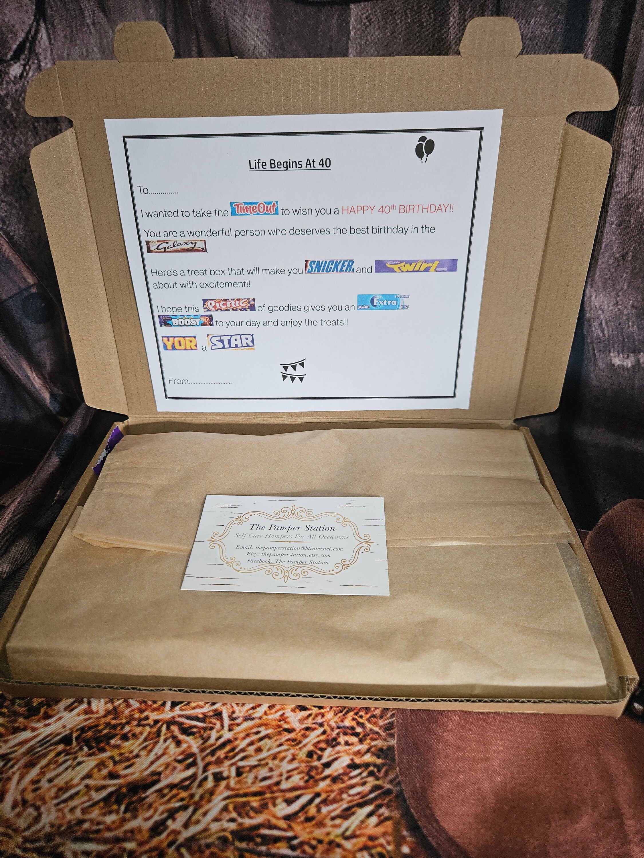 40th Birthday Gift Hamper | 40th Treat Box | Birthday Sweet Hamper ...