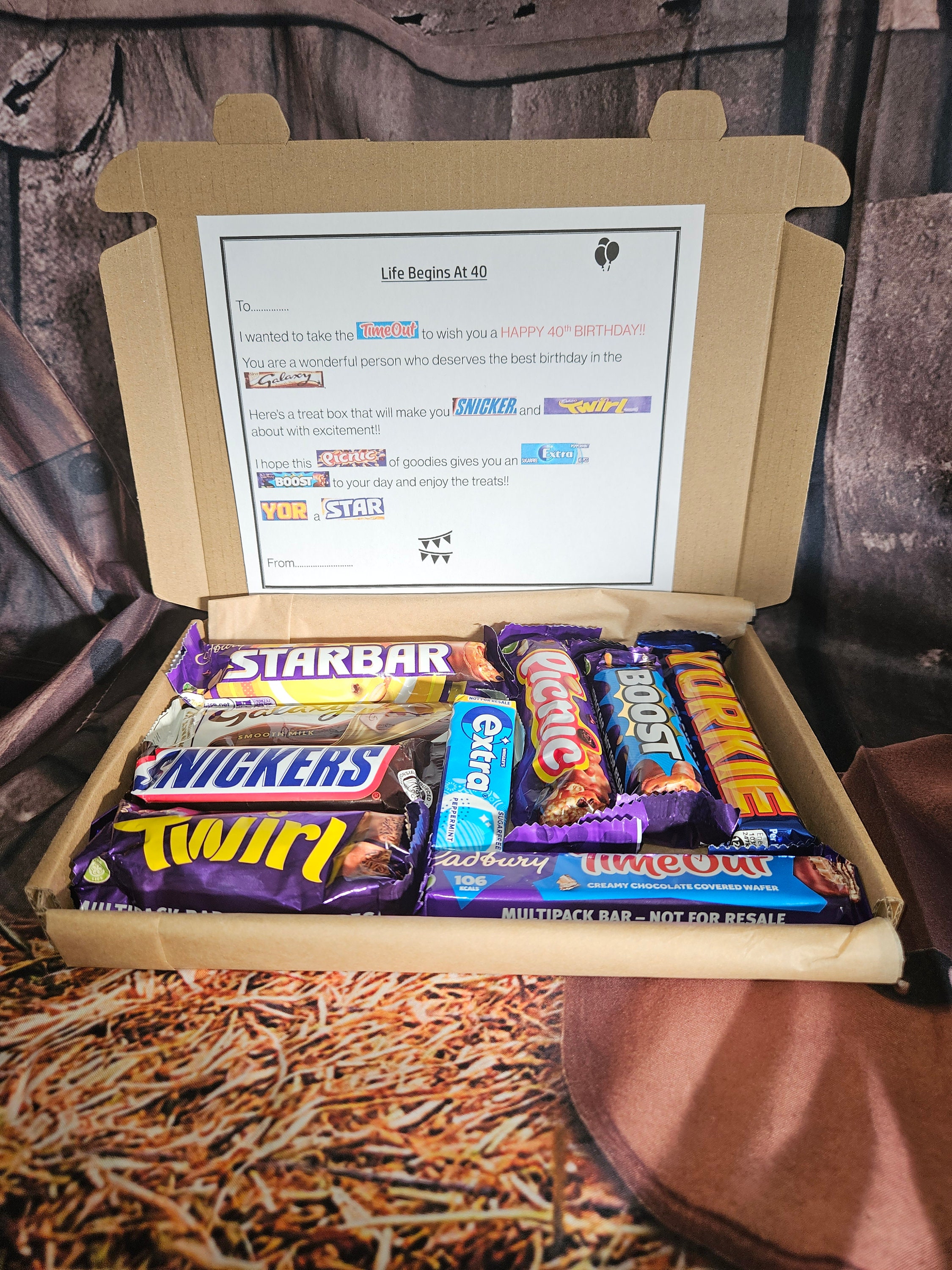 40th Birthday Gift Hamper | 40th Treat Box | Birthday Sweet Hamper ...