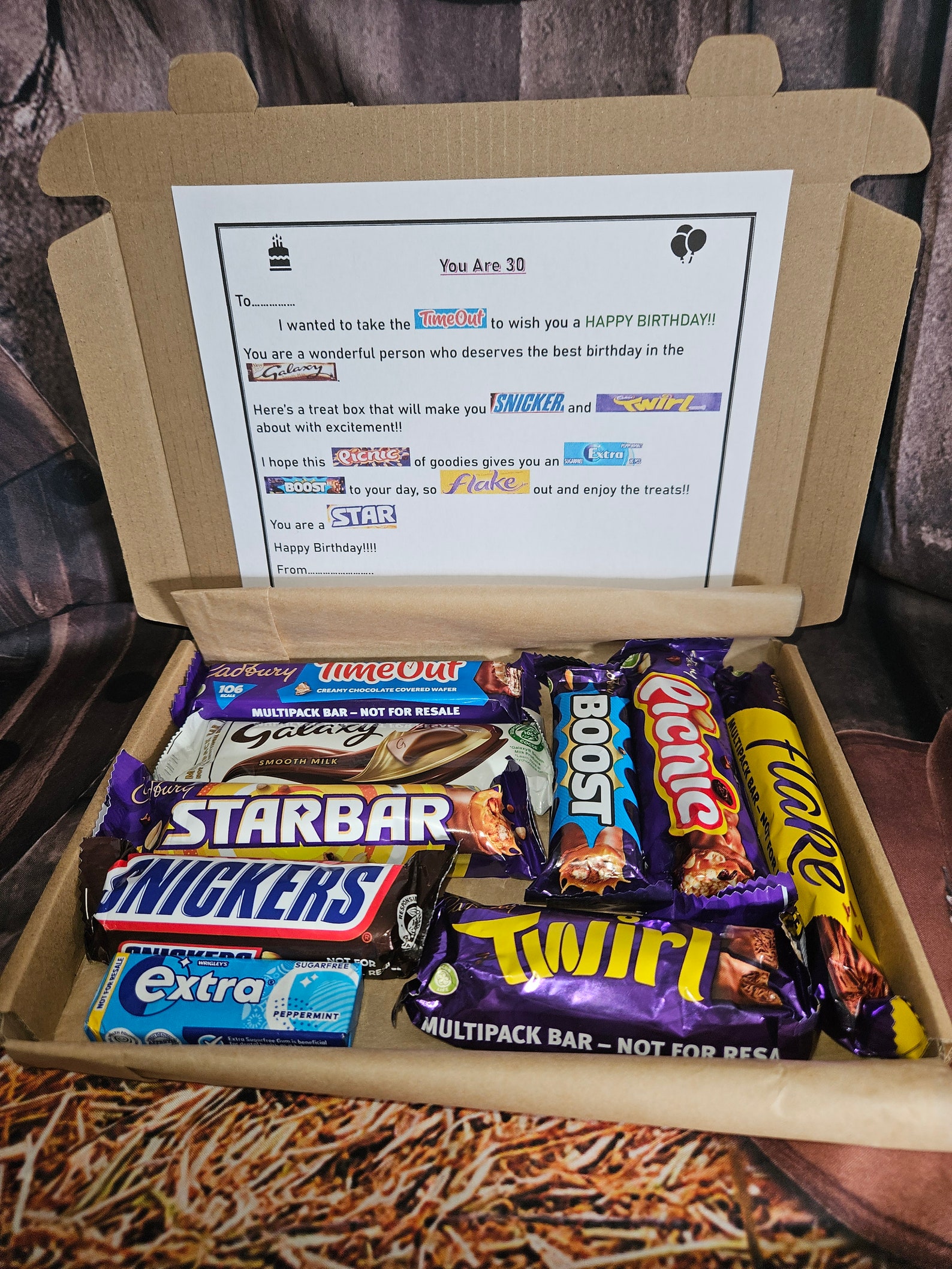 30th Birthday Gift Hamper | 30th Treat Box | Birthday Sweet Hamper ...