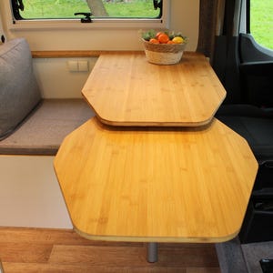 Rotating Table Bamboo Table Camper Van Dining Table Self-construction ...