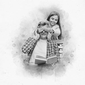 Deceased Loved One Portrait, Cute Couple Drawings, Memorial Gift for ...