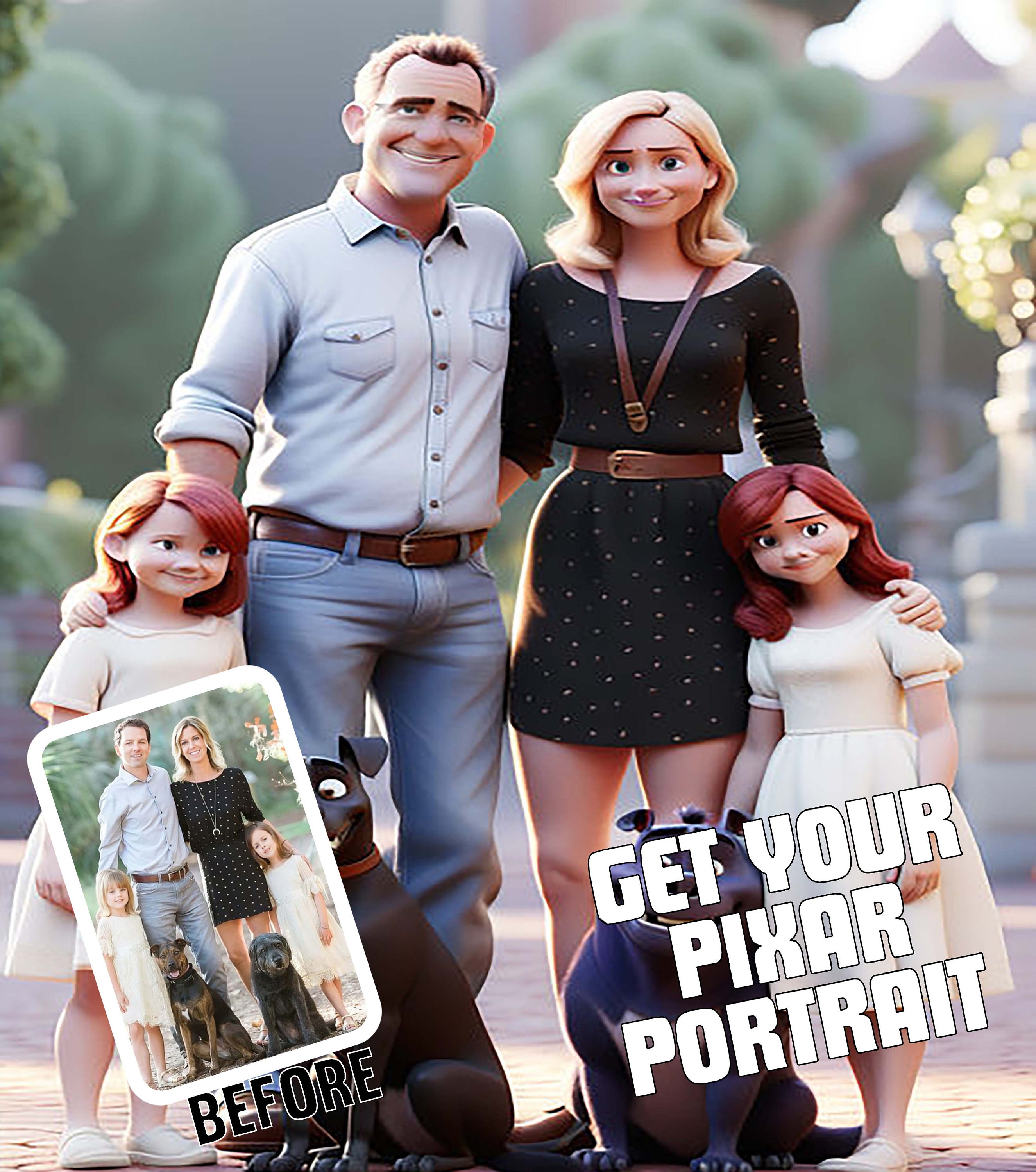 Pixar Style Portrait From Photo, Digital or Printed Custom Portrait ...