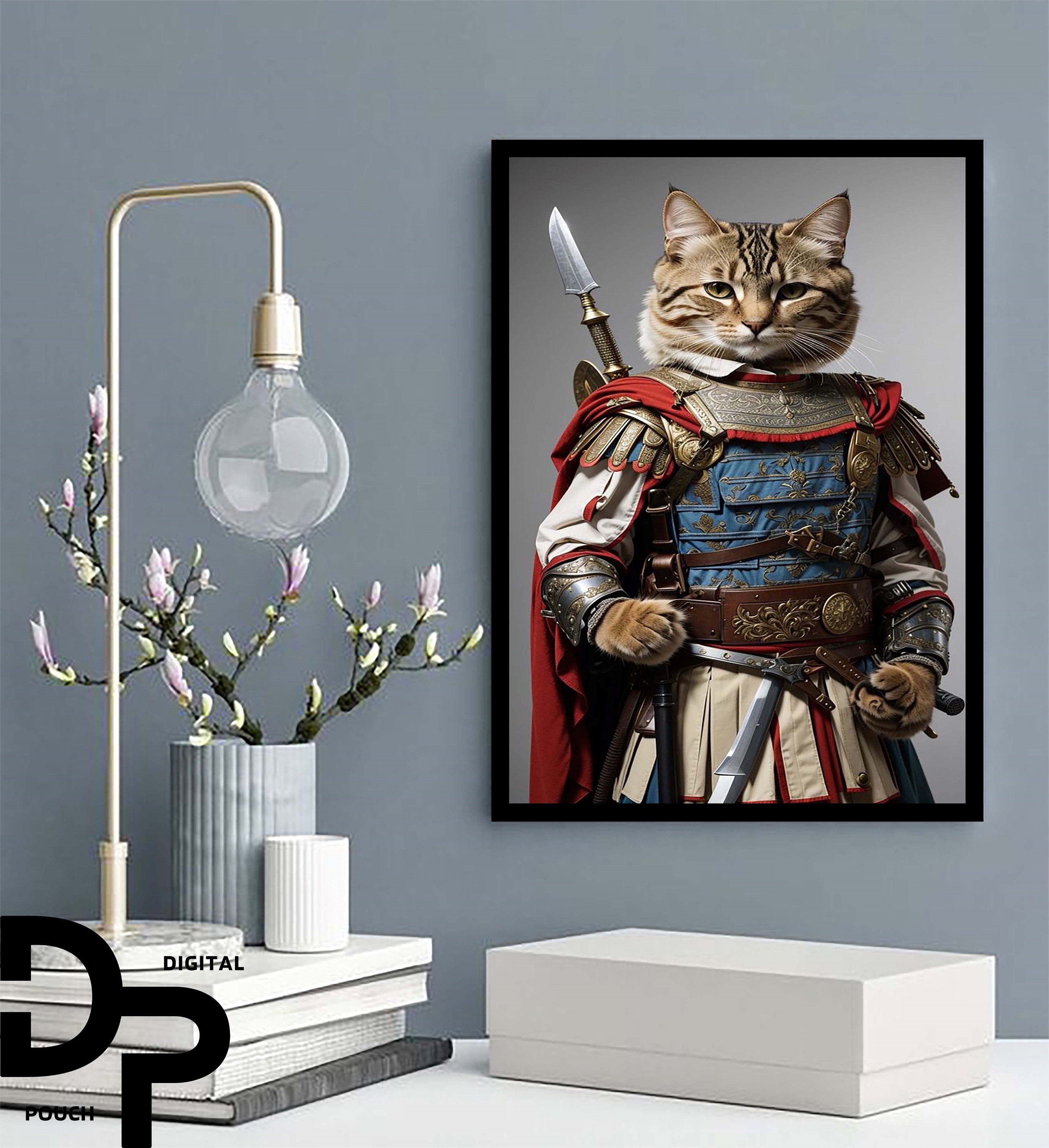 Custom Warrior Pet Portrait, Personalized Majestic Pet Warrior Art ...