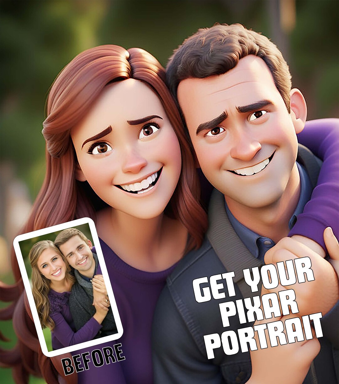 Pixar Style Portrait From Photo, Digital or Printed Custom Portrait ...