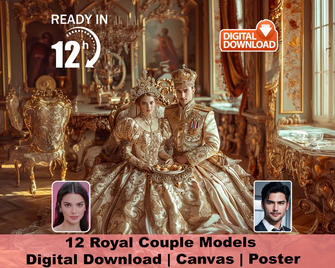 Custom Royal Couple Portrait From Photo, Renaissance Portrait, Turn Me ...