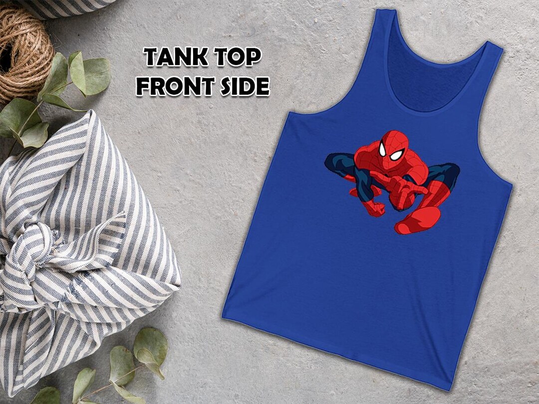 Spiderman Tank Top Marvel Style Graphic Muscle Tee Superhero Sleeveless ...