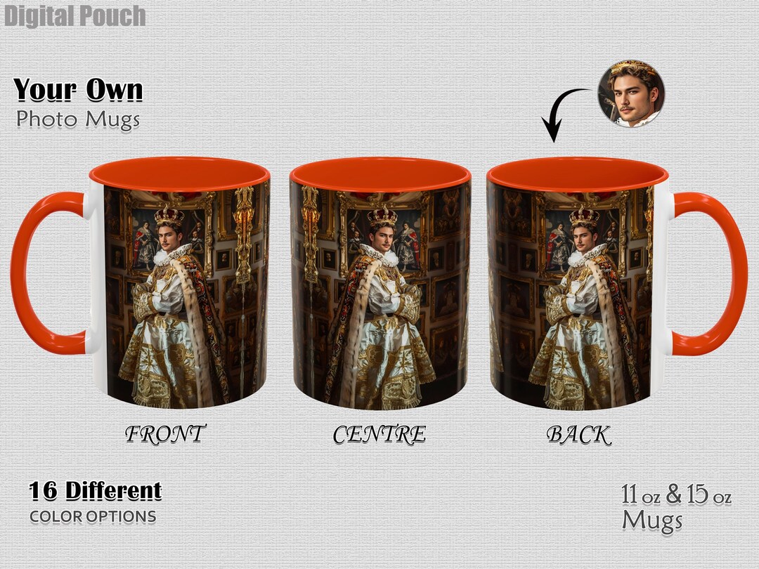 Custom King Prince Majesty Crowned Head Emperor Ruler Your Own Photo ...