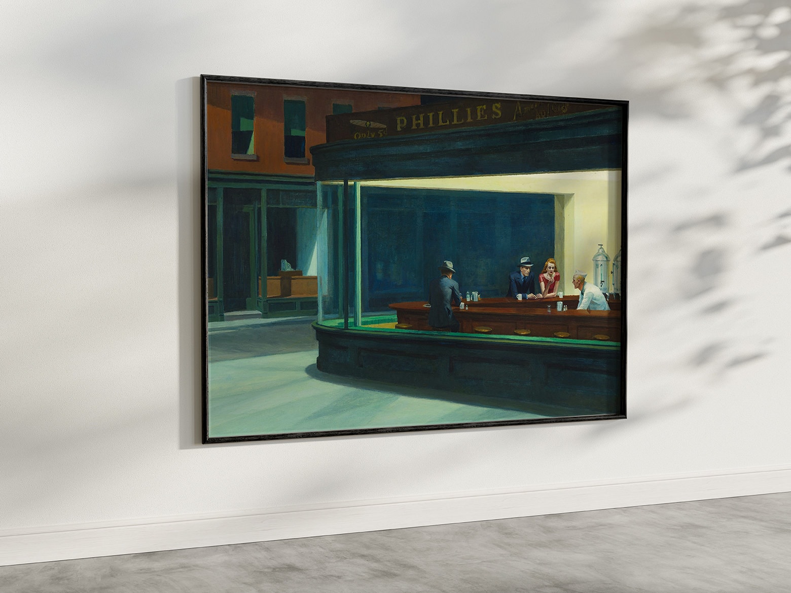 EDWARD HOPPER Nighthawks, Framed Canvas, Large Canvas - Etsy