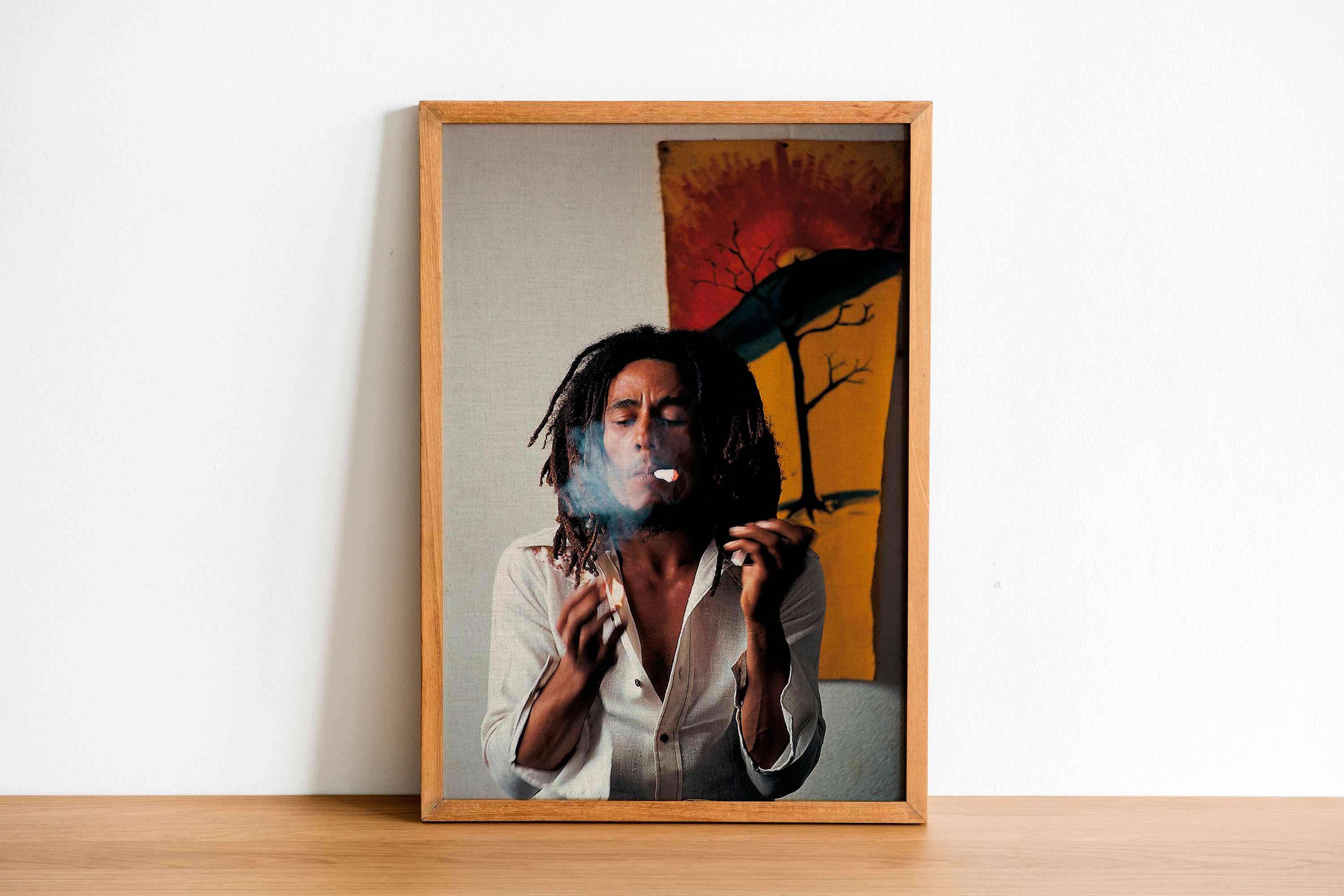 Framed Bob Marley Smoke, Smoking Photo, Vintage Bob Marley Print ...