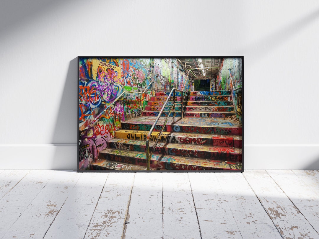 New Amazing Graffiti Stairs, Ready to Hang, High Quality Canvas, Street Art, Graffitiart - Etsy