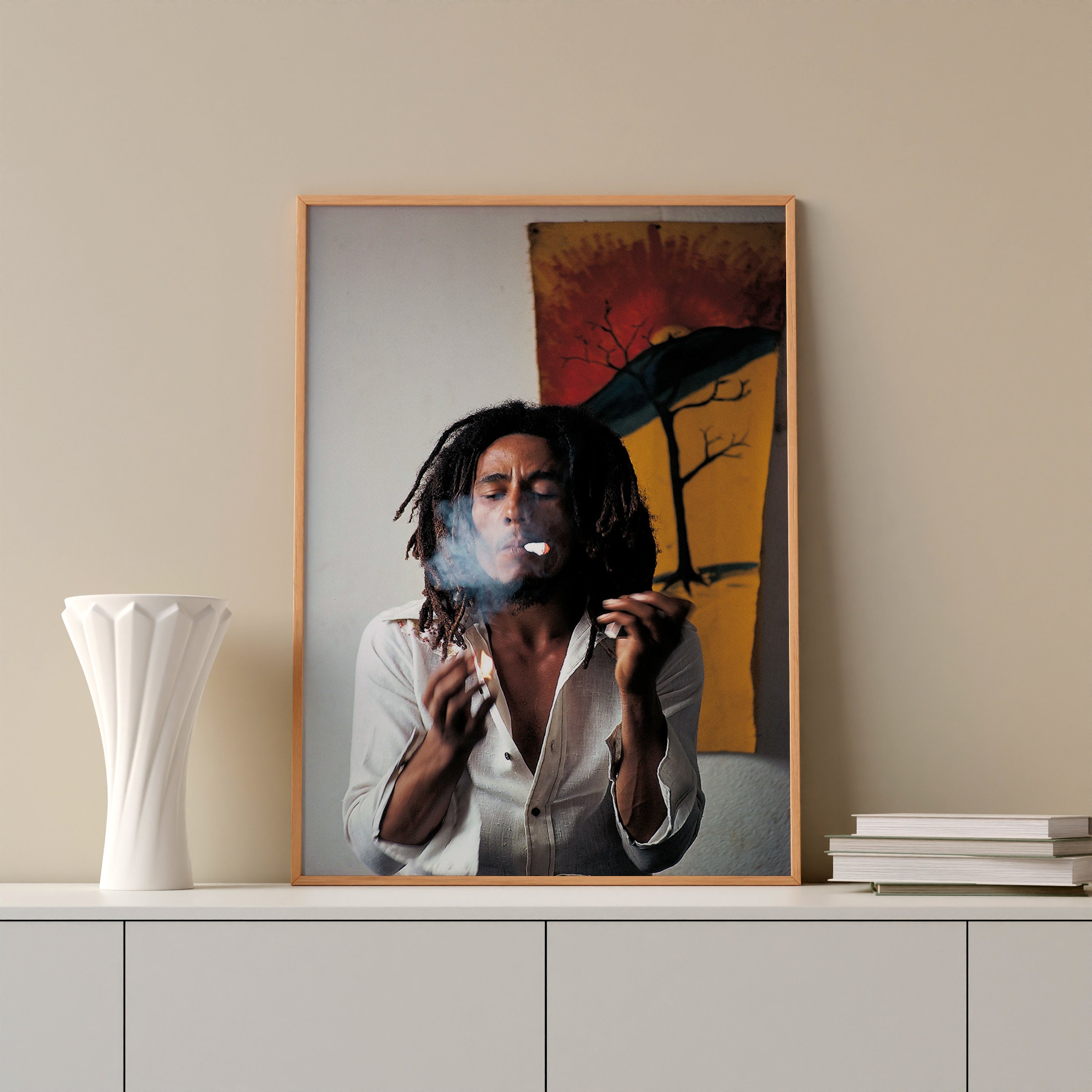 Framed Bob Marley Smoke, Smoking Photo, Vintage Bob Marley Print ...