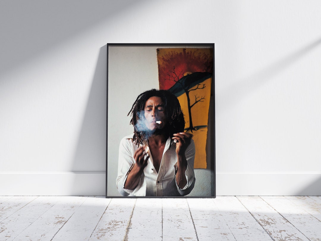 Framed Bob Marley Smoke, Smoking Photo, Vintage Bob Marley Print ...