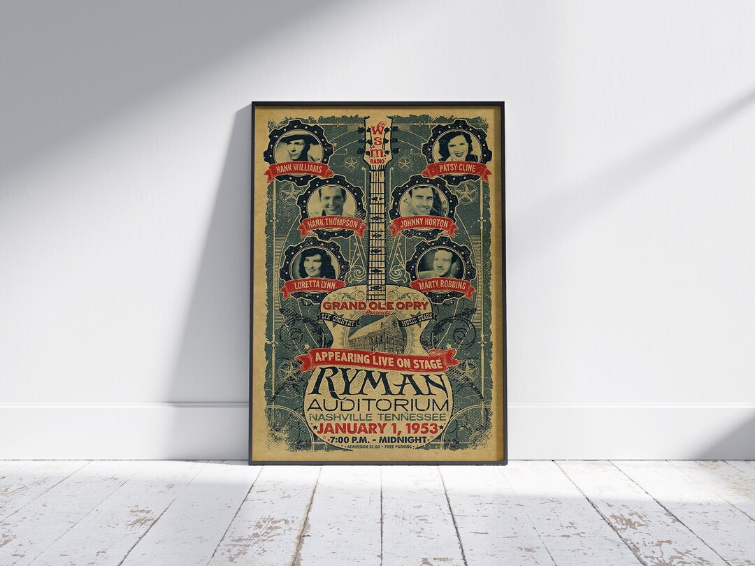 Vintage Ryman Auditorium Poster, Grand Ole Opry. 1953, READY to HANG ...