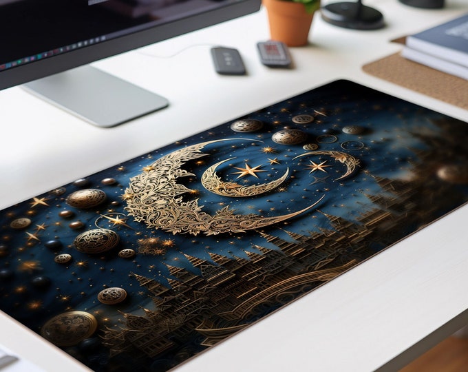 Tarot Cards Desk Mat, the Sun the Moon the Star, Earthy Boho Mouse Pad ...