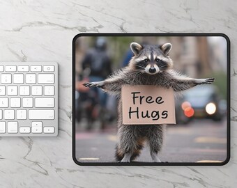 Raccoon Mouse Pad, Trash Panda Social Club Raccoon, Funny Racoon Decor ...