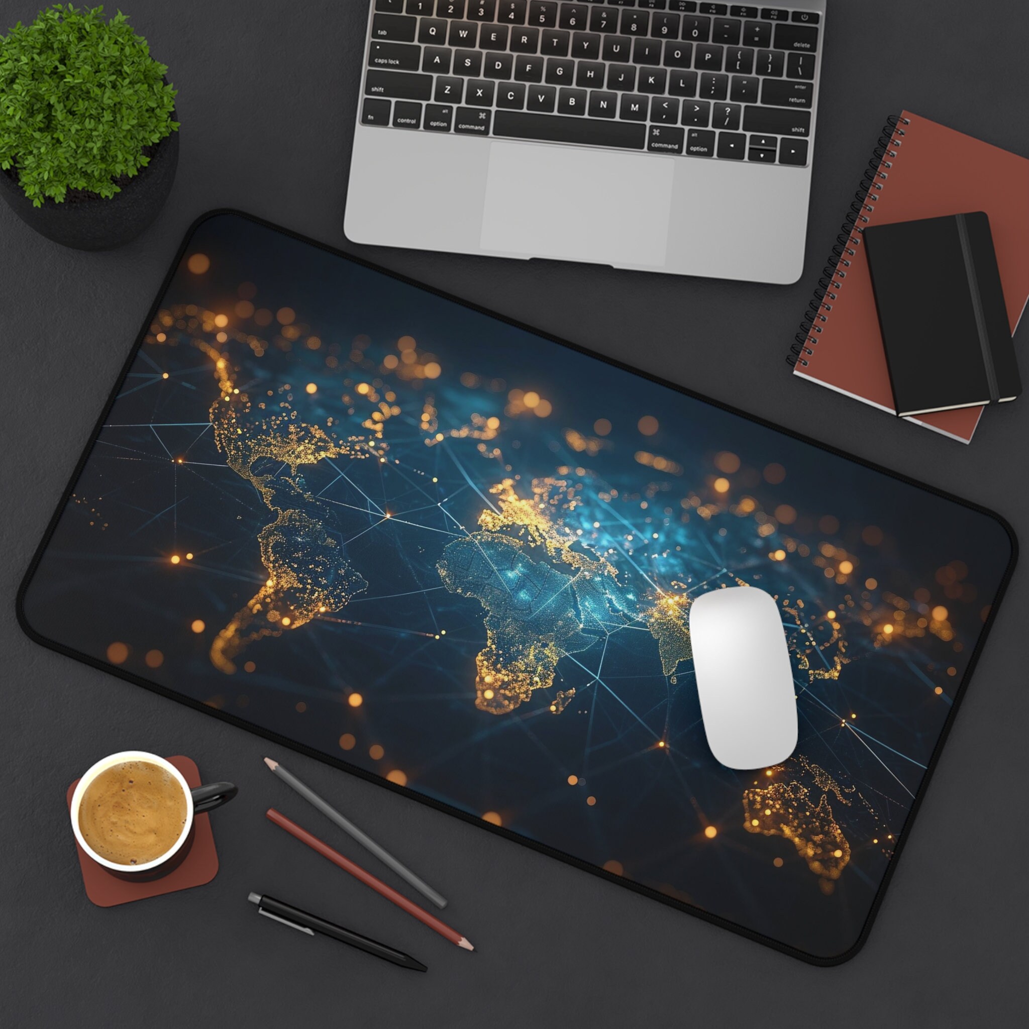 Sleek World Map Desk Mat, World Map Mouse Pad, Gaming Mouse Mat ...
