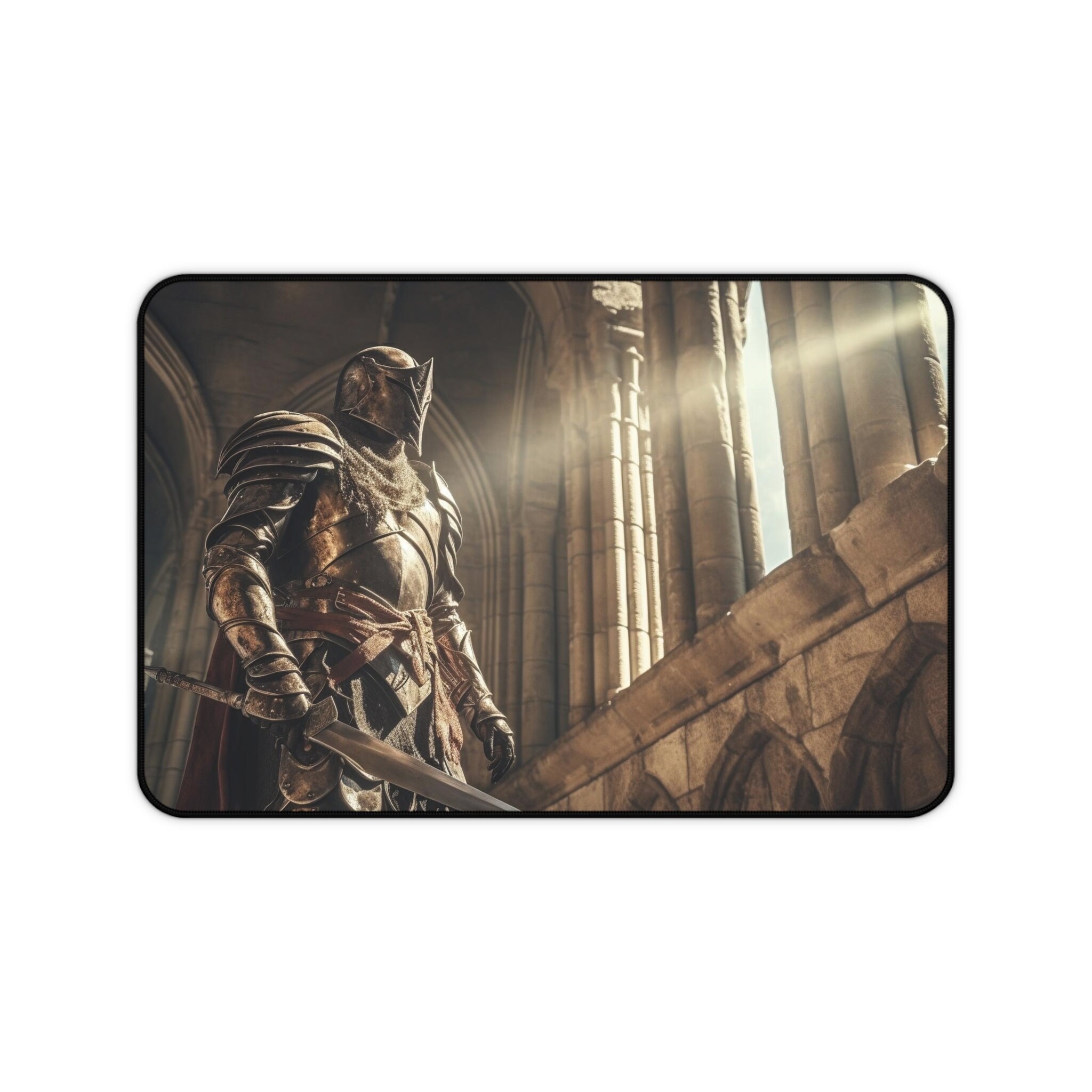 Medieval Desk Mat, Ancient Castle Knight in Armour and Sword, Xl Mouse ...