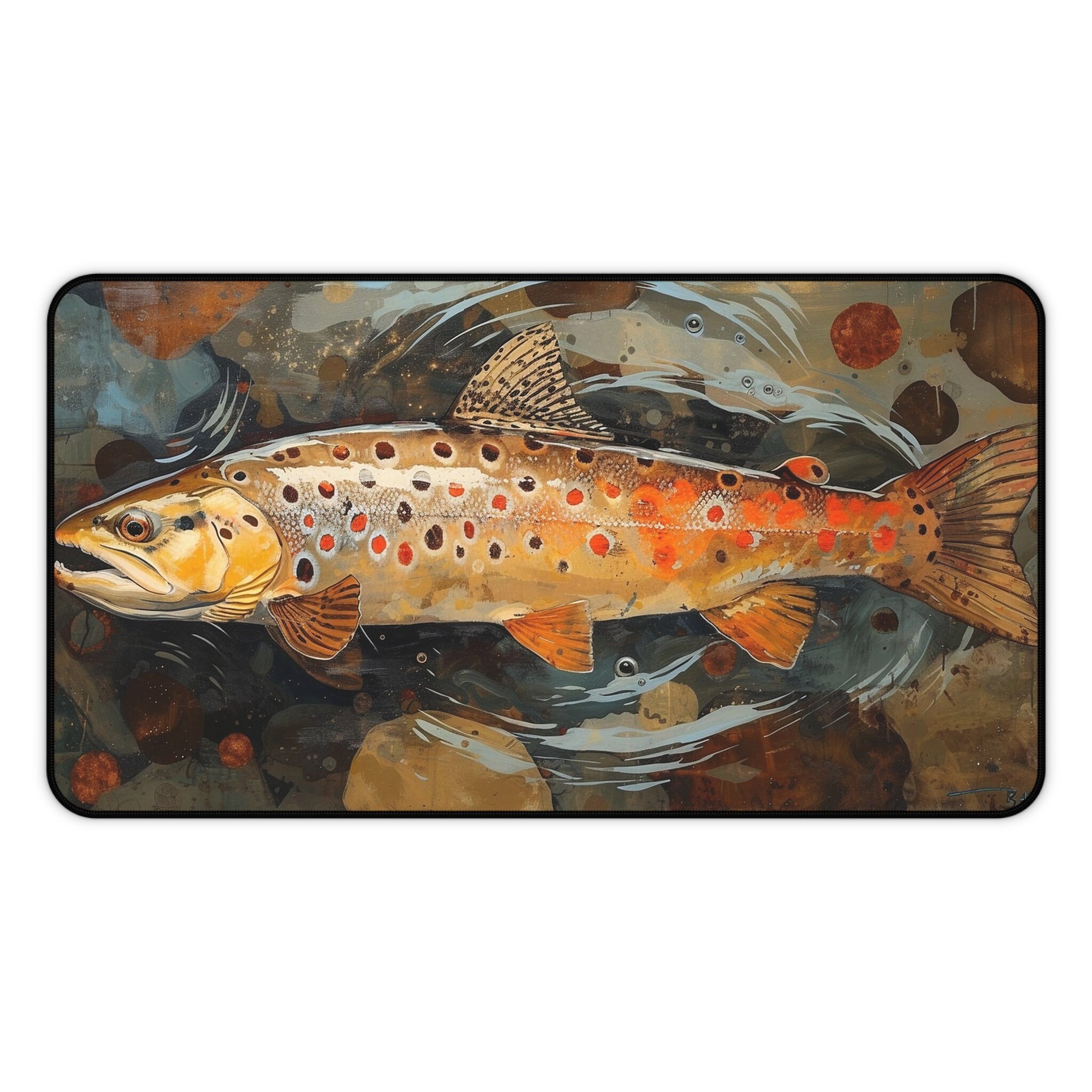 Fishing Desk Mat, Trout Mouse Pad, Fishing Gift, Extended Mouse Pad ...