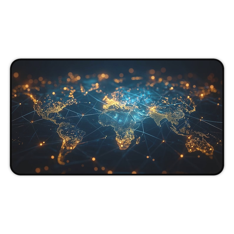 Sleek World Map Desk Mat, World Map Mouse Pad, Gaming Mouse Mat ...