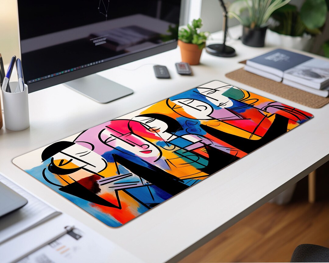 Art Desk Mat, Picasso Style, Reflexion Medication Art, Large Desk Mat ...