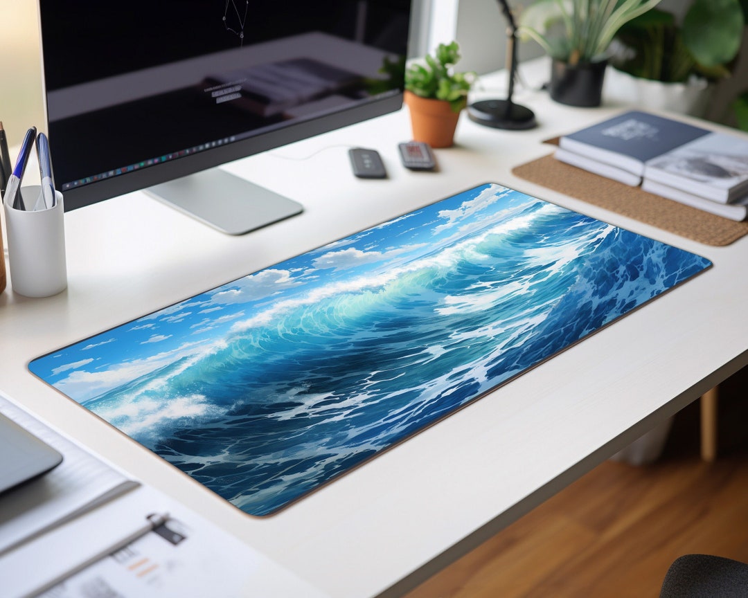 Ocean Waves Desk Mat, Ocean Mousepad, Seas Desk Pad, Nature Desk Mat ...