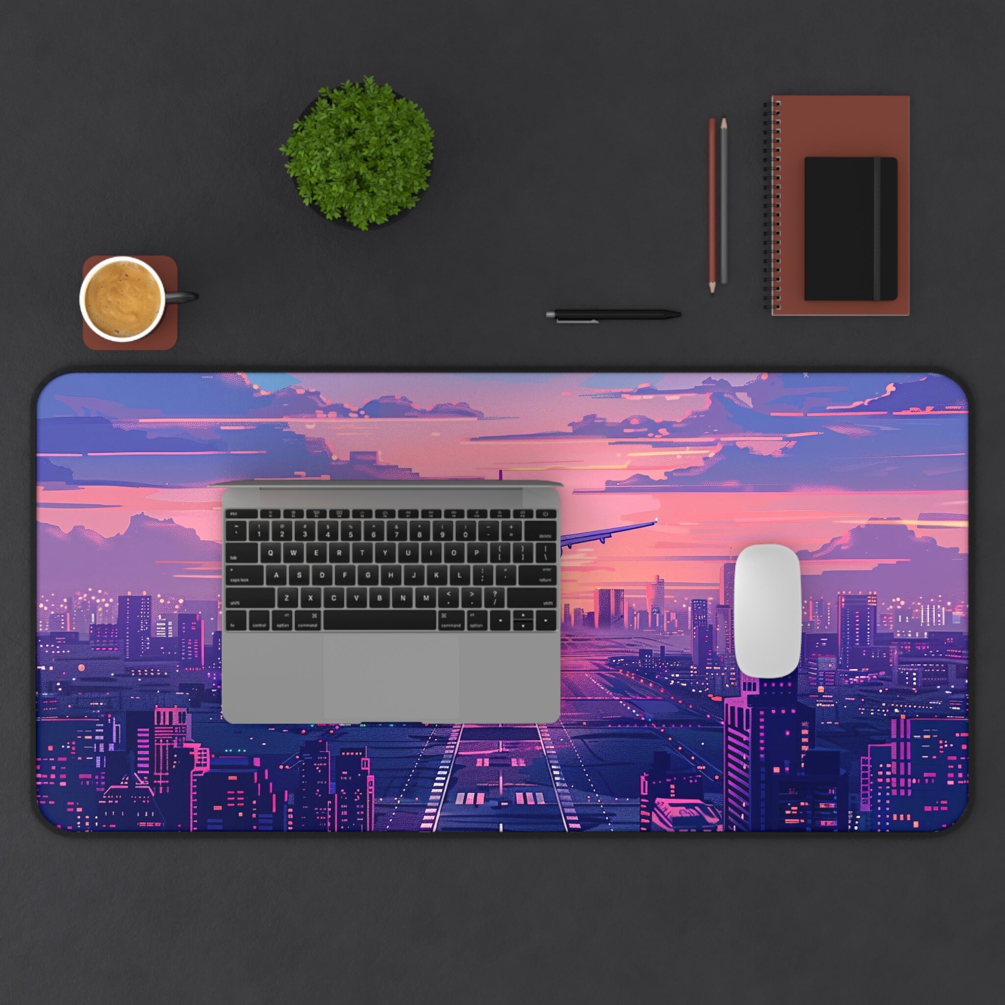 Aviation Desk Mat Lofi Airplane Anime Mouse Pad, Extended Mouse Pad ...