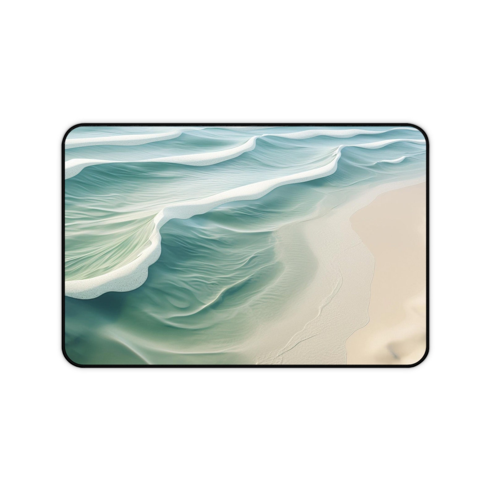 Ocean Desk Mat, Coastal Aerial View Deskmat, Beach Waves Sand Design ...