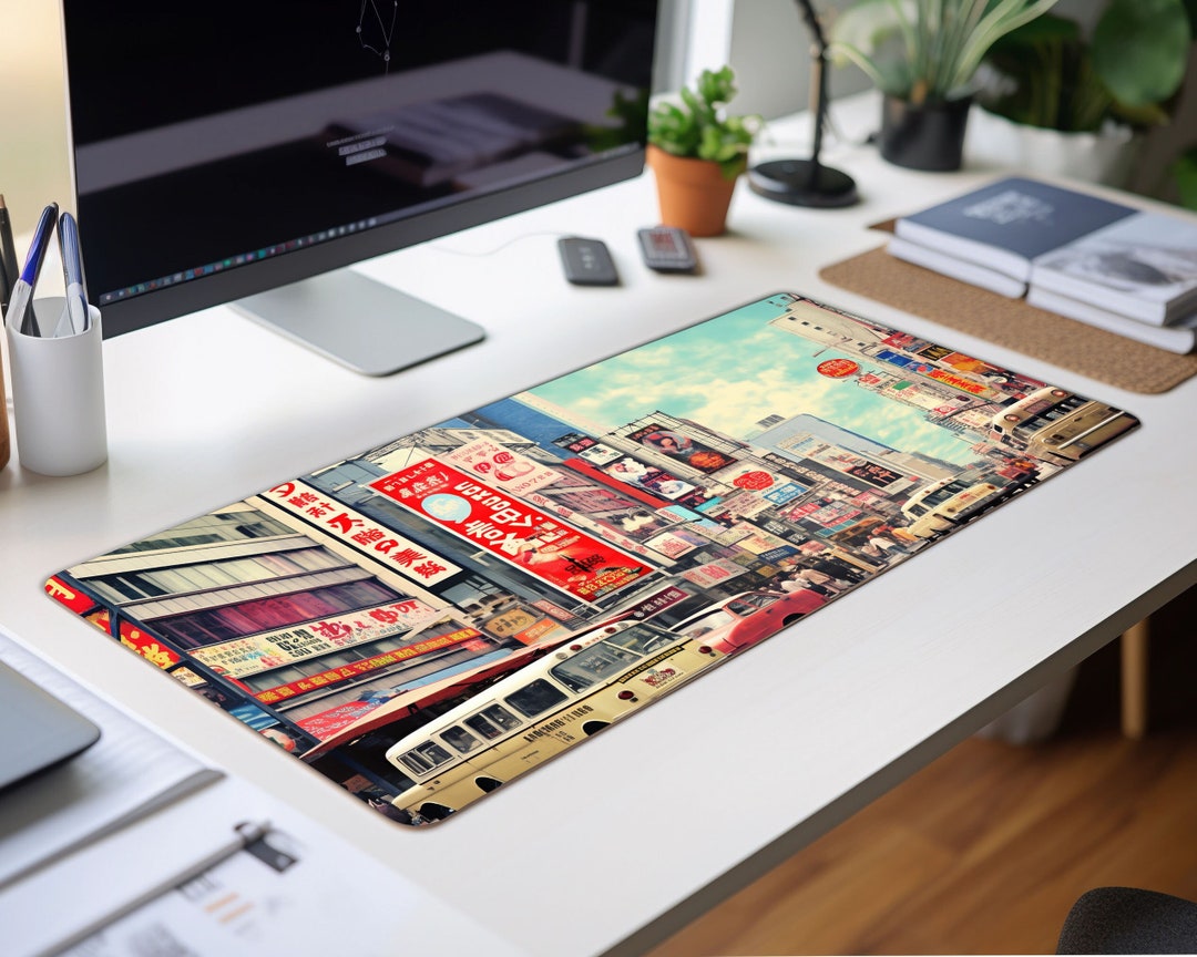 Japanese Art Desk Mat, Tokyo Desk Mat, Gaming Desk Mat, Xl Gaming Desk ...