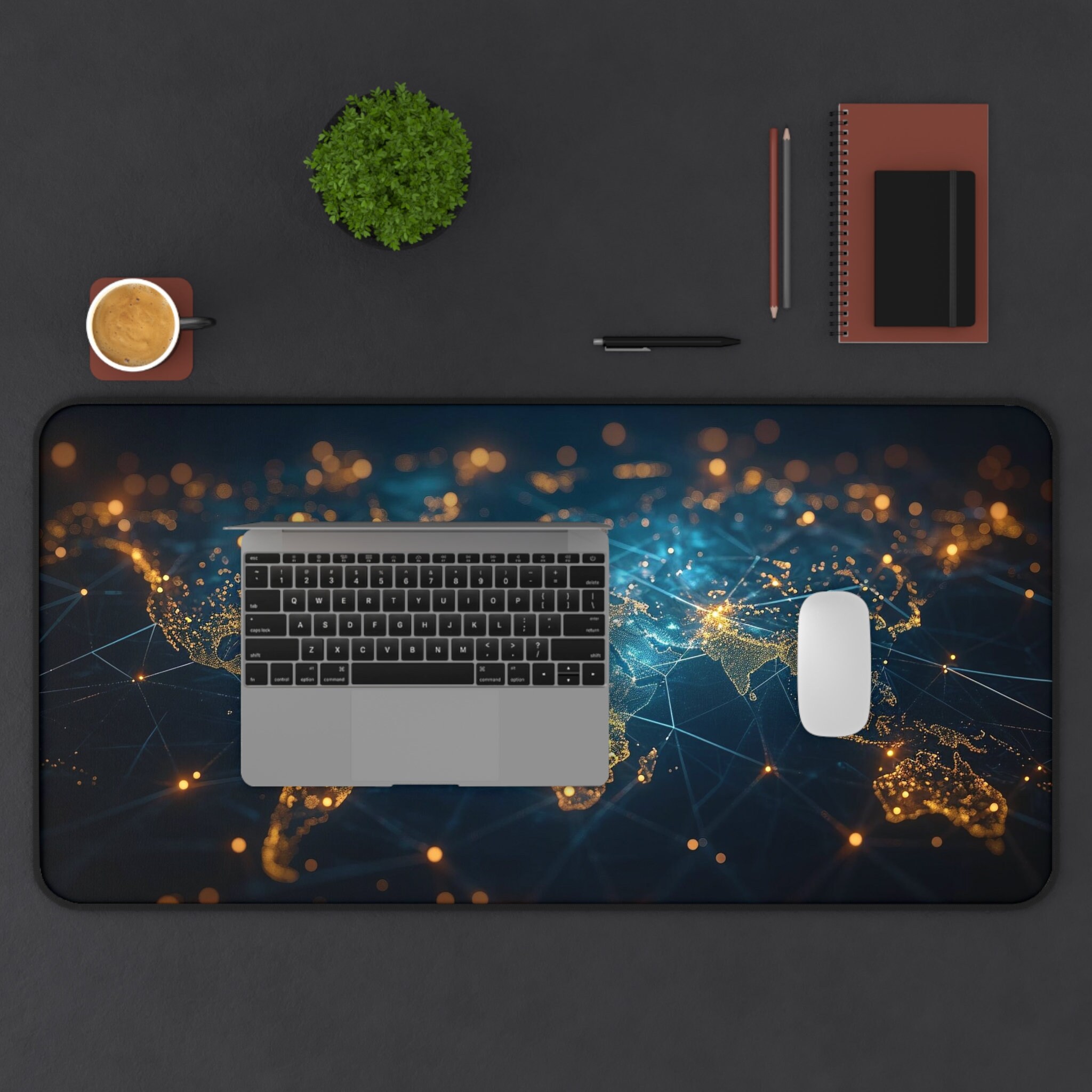 Sleek World Map Desk Mat, World Map Mouse Pad, Gaming Mouse Mat ...