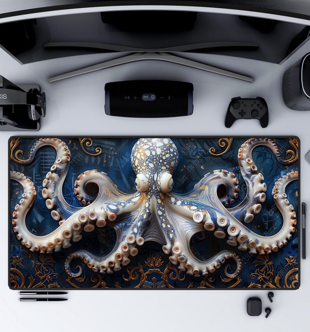 Octopus Desk Mat, Artistic Nautical Desk Protector, Ideal for Creative ...