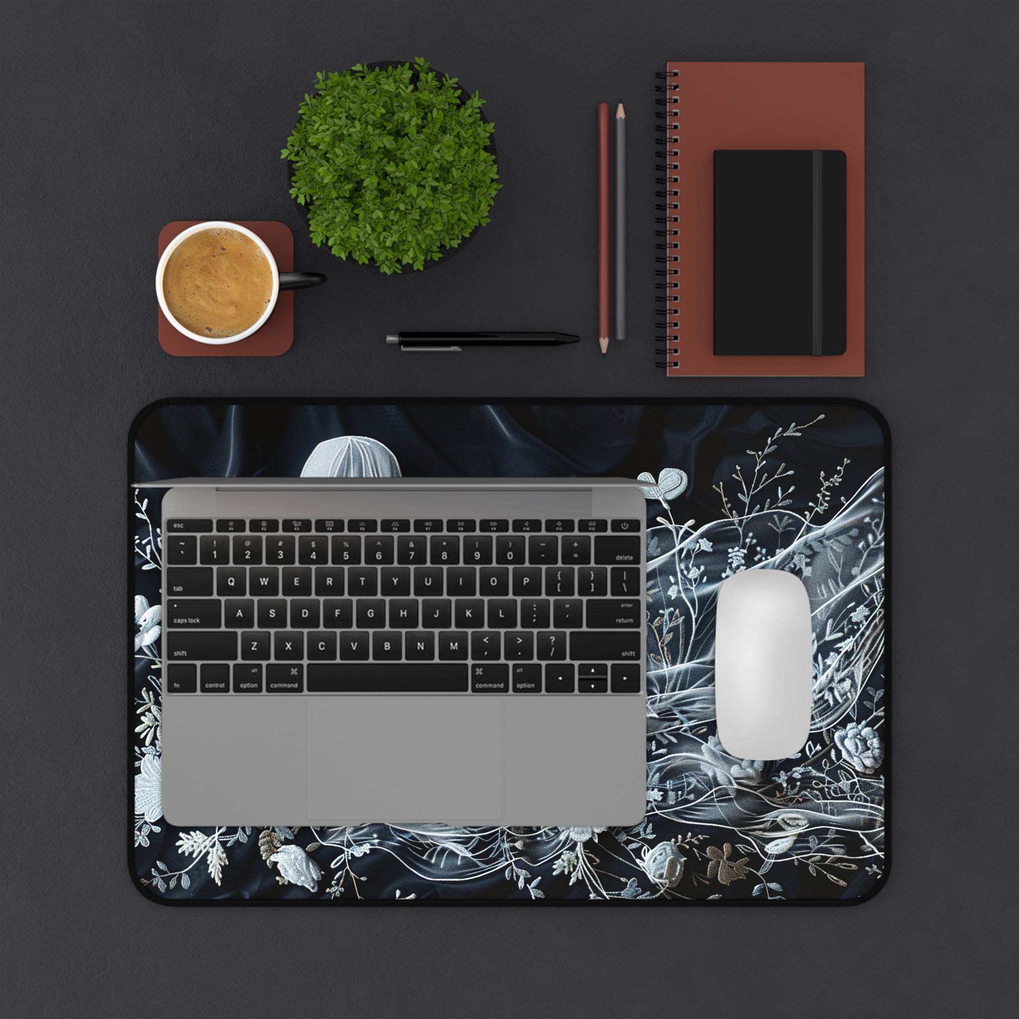 Goth Desk Mat With White Ghost Design, Spooky Deskmat for Home or ...