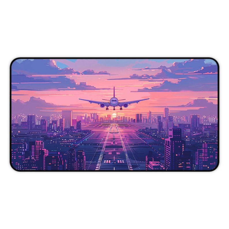 Aviation Desk Mat Lofi Airplane Anime Mouse Pad, Extended Mouse Pad ...