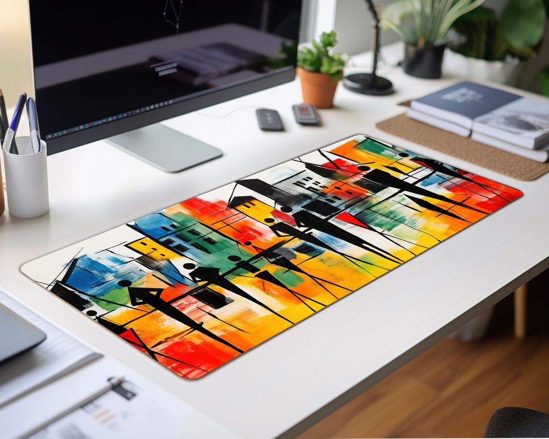 Art Desk Mat, Picasso Style, Reflexion Medication Art, Large Desk Mat ...