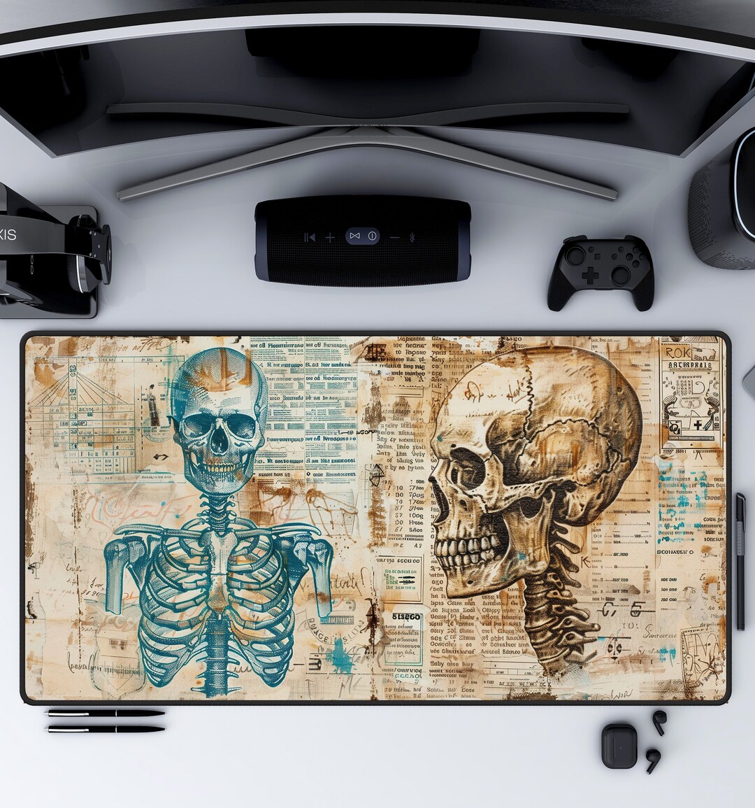 Nurse Desk Mat Vintage Anatomy Mouse Pad for Medical Office Unique ...