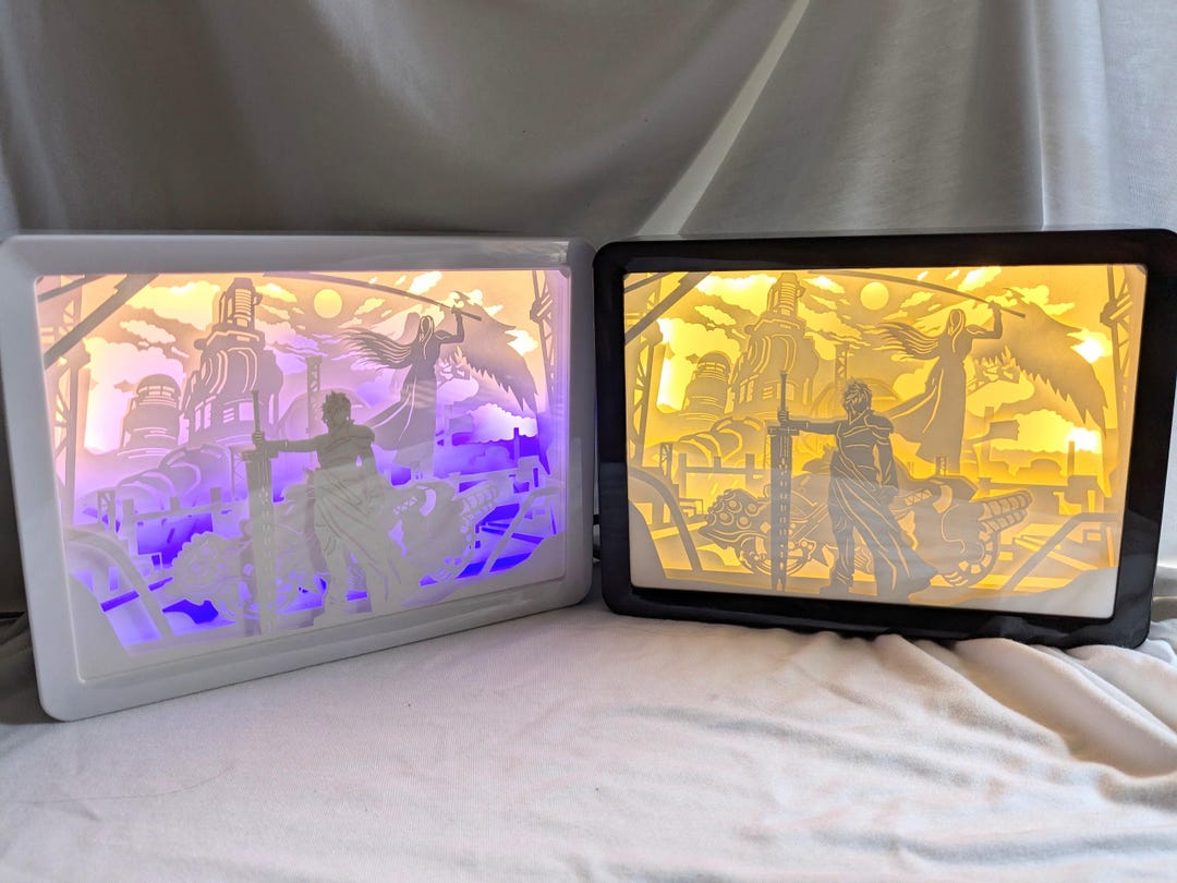 Final Fantasy Lightbox: Sephiroth & Cloud Papercut Gaming Decor - Etsy