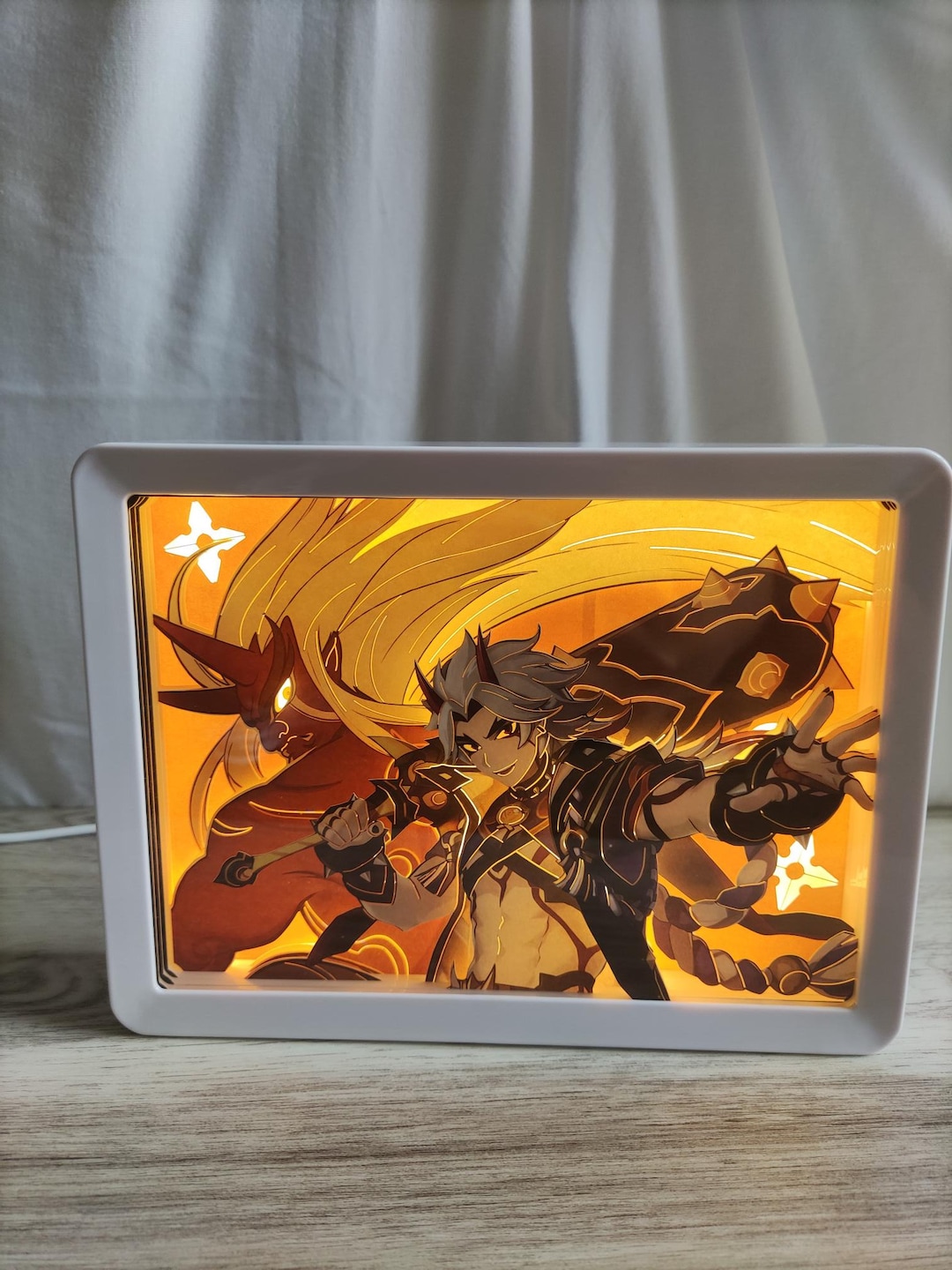 Genshin Impact Light Box, Arataki Itto Lightbox, Paper Cut Lightbox for ...