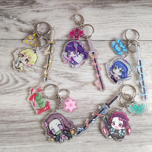 Acrylic Demon Slayer Keychain - Etsy
