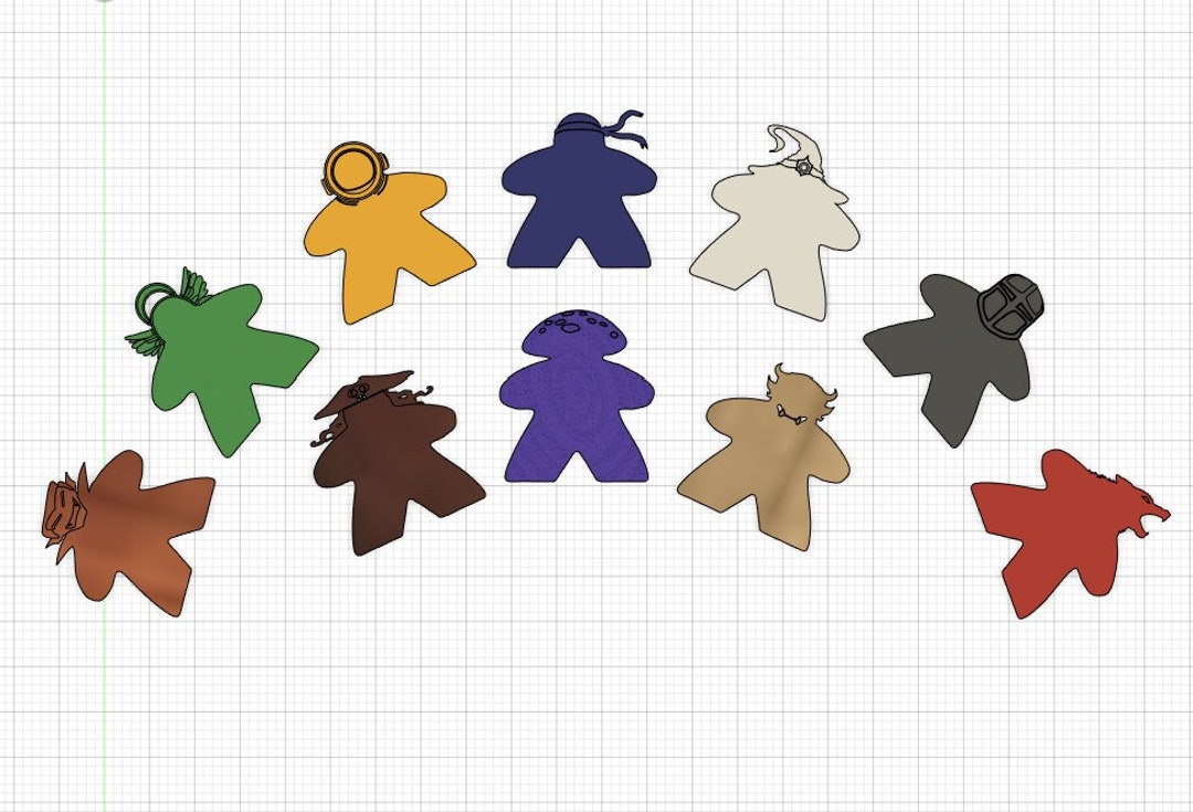 Custom Meeple Models, 10 Unique Pieces for Board Games, STL File for 3D ...