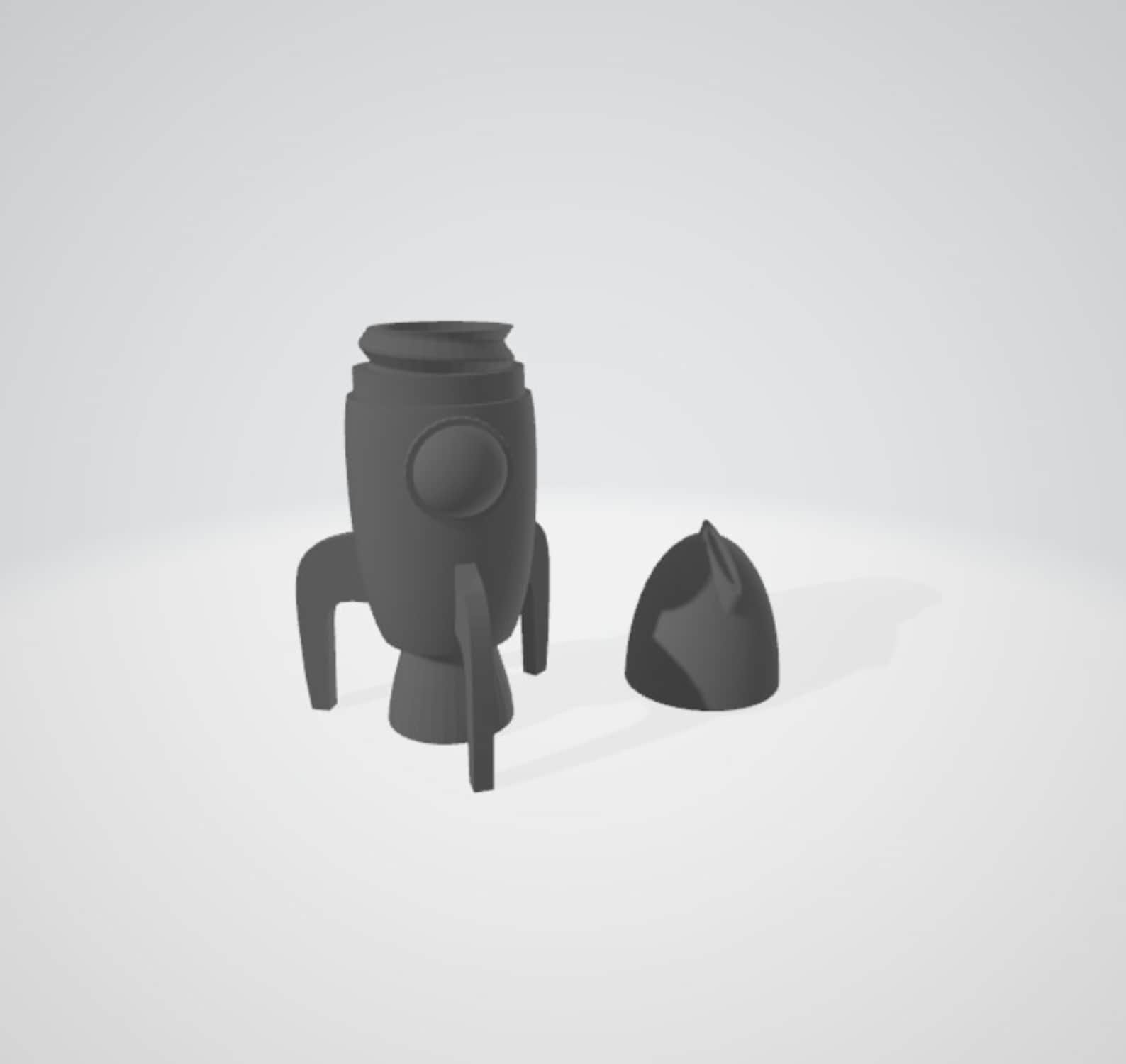 Rocketship Piggy Bank, 3D Print STL File - Etsy
