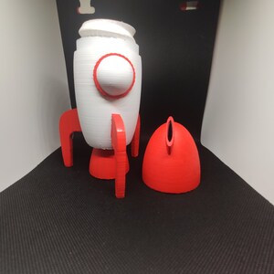 Rocketship Piggy Bank, 3D Print STL File - Etsy