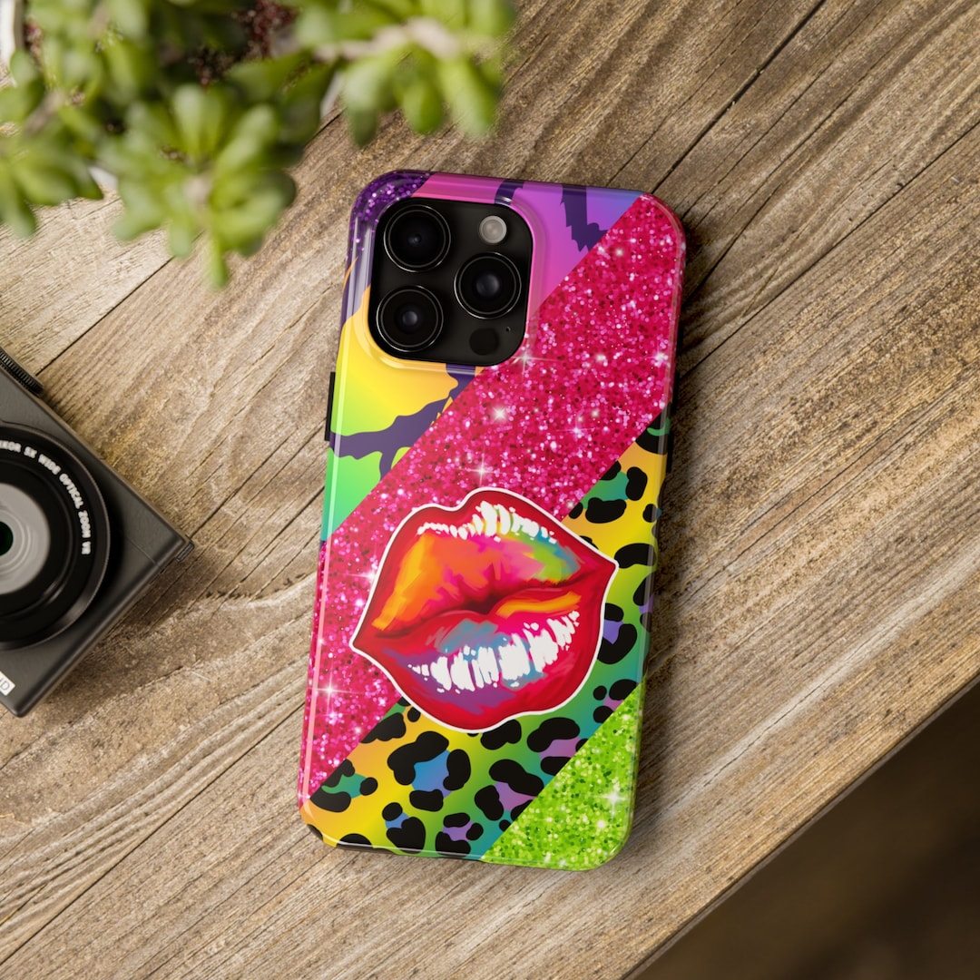 90s Nostalgia Lisa Frank Inspired Vibrant Lips Kiss Pucker Tough Phone ...