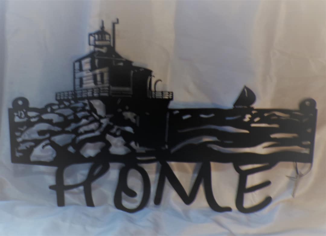 Lighthouse HOME Sign - Etsy
