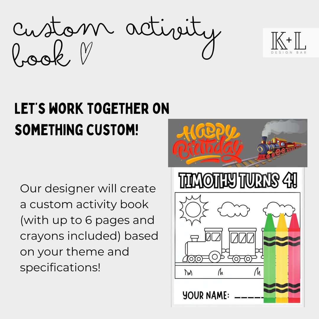 Custom Coloring Packets Personalized Activity Book Choose Your Theme ...